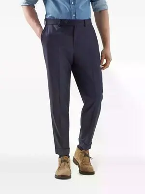 Brunello Cucinelli Tapered-leg Wool Trousers - Blue