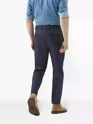 Brunello Cucinelli Tapered-leg Wool Trousers - Blue
