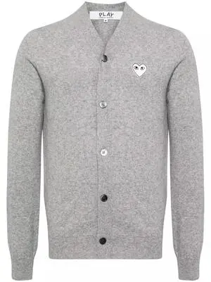 Play Comme Des Garcon Heart-motif Wool Cardigan