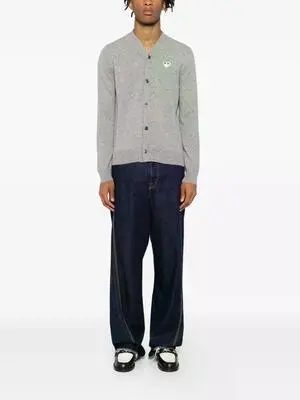Play Comme Des Garcon Heart-motif Wool Cardigan