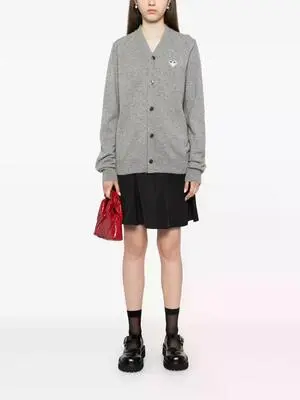Play Comme Des Garcon Heart-motif Wool Cardigan