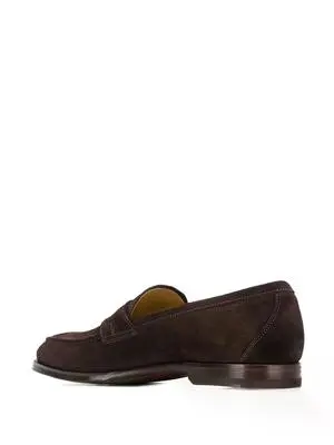 SCAROSSO Penny Loafers In Suede - Brown