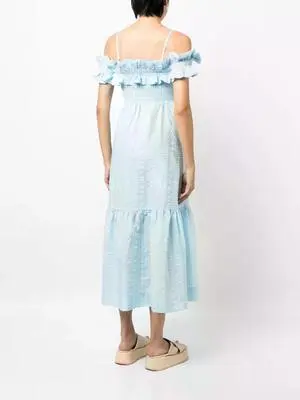 GANNI Ruffled Midi Dress