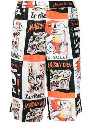 ENDLESS JOY Graphic-print Bermuda Shorts - Multicolour