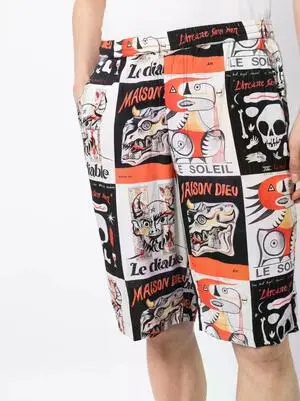 ENDLESS JOY Graphic-print Bermuda Shorts - Multicolour