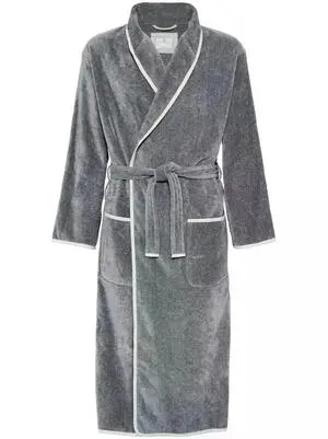 Brunello Cucinelli Logo-embroidered Bathrobe - Grey