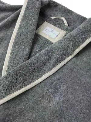 Brunello Cucinelli Logo-embroidered Bathrobe - Grey