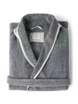 Brunello Cucinelli Logo-embroidered Bathrobe - Grey