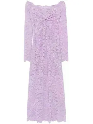Rabanne Bardot-neckline Lace Maxi Dress