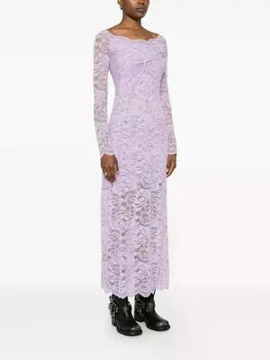 Rabanne Bardot-neckline Lace Maxi Dress