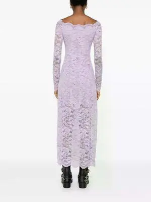 Rabanne Bardot-neckline Lace Maxi Dress