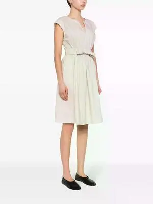 Woolrich Ruched Poplin Cotton Dress - Neutrals
