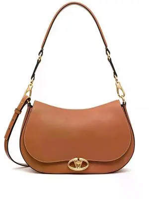 Valentino Garavani Ohval Leather Shoulder Bag - Brown