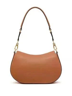 Valentino Garavani Ohval Leather Shoulder Bag - Brown