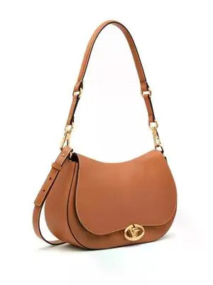 Valentino Garavani Ohval Leather Shoulder Bag - Brown