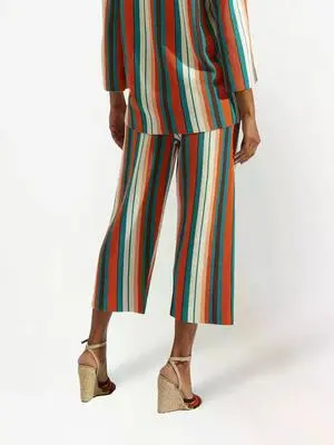 La DoubleJ Vertical-stripe Cropped Trousers