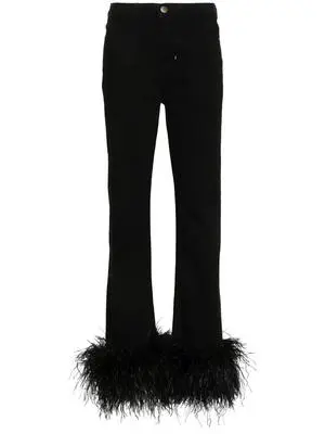 LOULOU Feather-trim Jeans