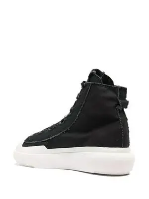 Y3 Nizza Distressed High-top Sneakers