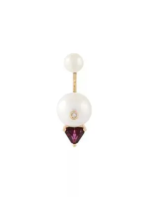 Delfina Delettrez Trillion' Diamond Single Earring - Red