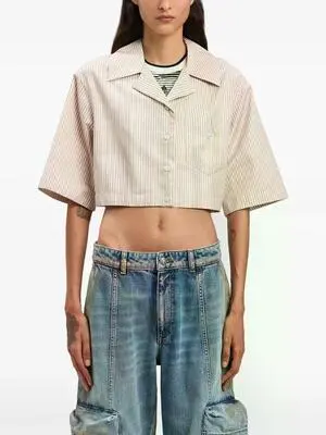 Palm Angels Logo Cropped Shirt