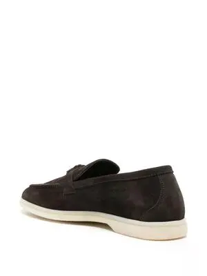 SCAROSSO Leandra Tassel-detail Suede Loafers - Brown