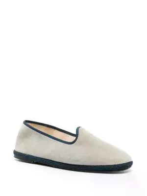 SCAROSSO William Iv Velvet Loafers - Grey