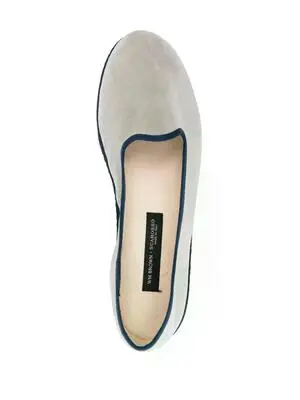 SCAROSSO William Iv Velvet Loafers - Grey