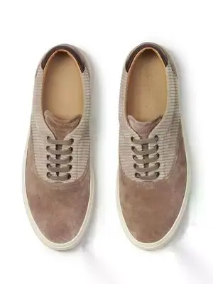 SCAROSSO Luis Suede And Corduroy Lace-up Sneakers