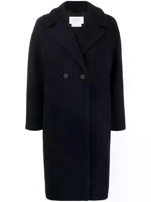 Harris Wharf London Bouclé Double-breasted Coat - Blue