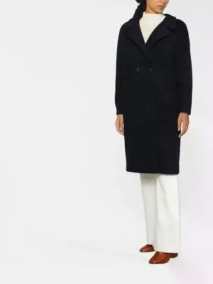 Harris Wharf London Bouclé Double-breasted Coat - Blue