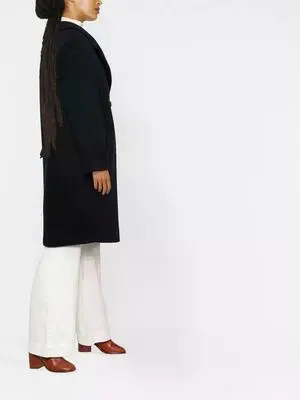 Harris Wharf London Bouclé Double-breasted Coat - Blue