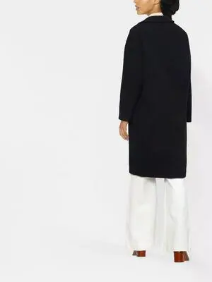 Harris Wharf London Bouclé Double-breasted Coat - Blue