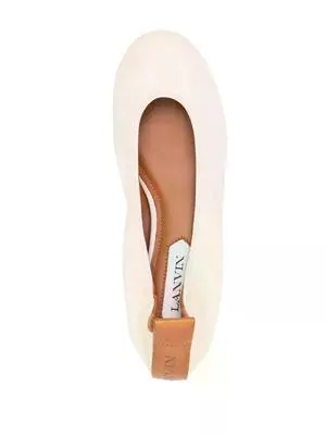LANVIN Round-toe Leather Ballerinas