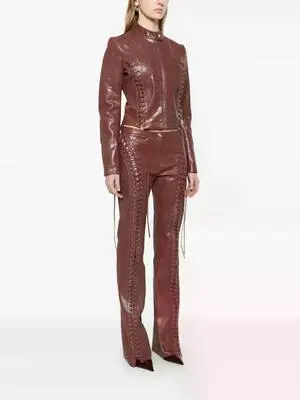 Blumarine Cracked-effect Leather Jacket