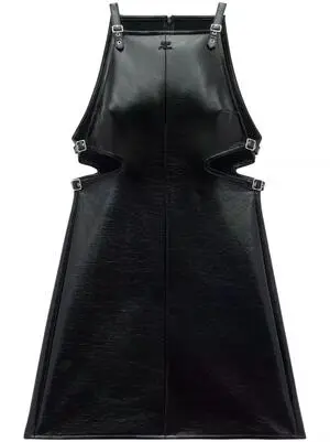 COURREGES Slash Buckle Sleeveless Minidress - Black