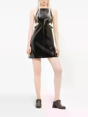 COURREGES Slash Buckle Sleeveless Minidress - Black