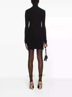 Off-White Twist-detail Long-sleeve Minidress - Black