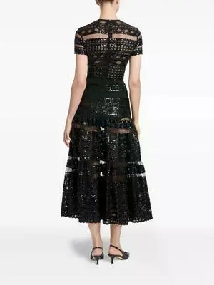 Elie Saab Embellished Tulle Midi Dress