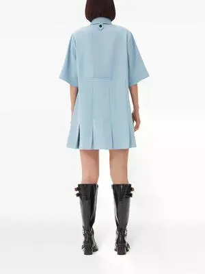 GANNI Pleated Twill Mini Dress