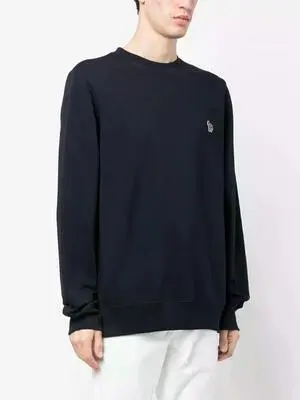 Paul Smith Zebra-patch Organic Cotton Sweatshirt - Blue