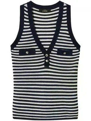 TWINSET Striped Top - Black