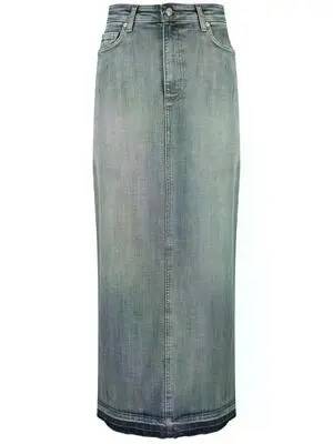 GANNI Organic Cotton Blend Denim Maxi Skirt