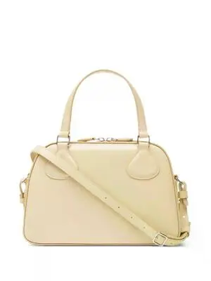 COURREGES Logo Plaque Leather Bowling Bag