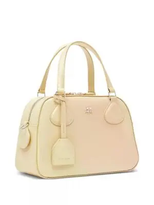 COURREGES Logo Plaque Leather Bowling Bag