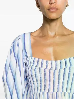 GANNI Striped Poplin Midi Dress