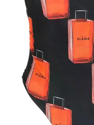 AMIR SLAMA Graphic Logo-print Swimsuit