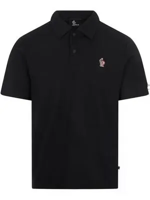 Moncler Logo-patch Polo Shirt - Black