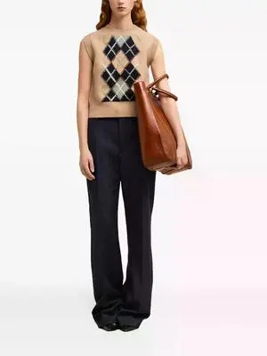 AMI Paris Check-pattern Wool-blend Vest