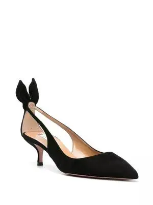 AQUAZZURA Bow-tie Suede Pumps - Black