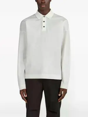 FERRAGAMO Long-sleeve Cotton Polo Shirt